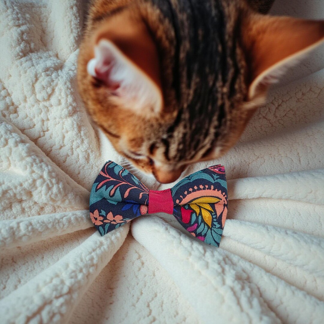 Handmade Pet Bow Tie, Stylish Cat & Dog Collar Accessory - Etsy