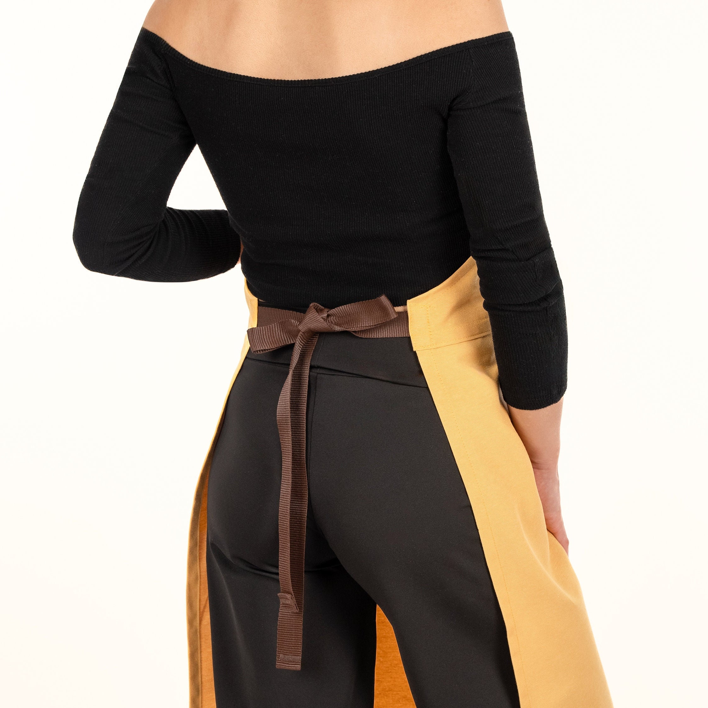 Mustard Linen Split Leg Pottery Apron: Personalized Artist Pottery ...
