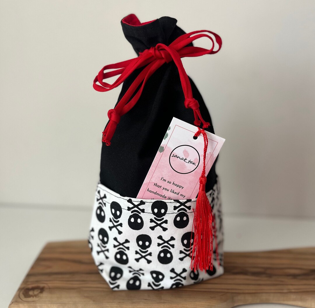 Skull Fabric Tool Bag: Drawstring Art Supply Pouch - Etsy