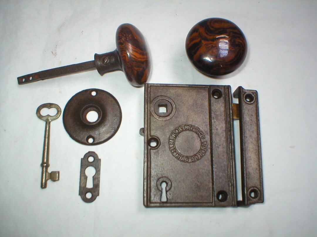 Antique Surface Mount Lock Set - Etsy