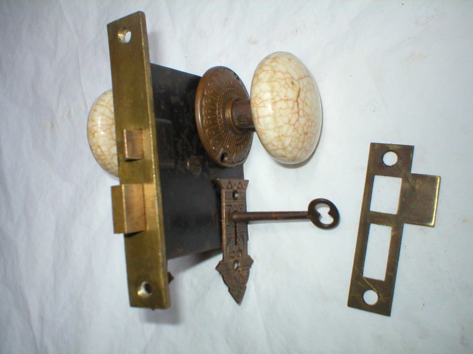 Antique Victorian Era Door Hardware With Crackle Finish - Etsy