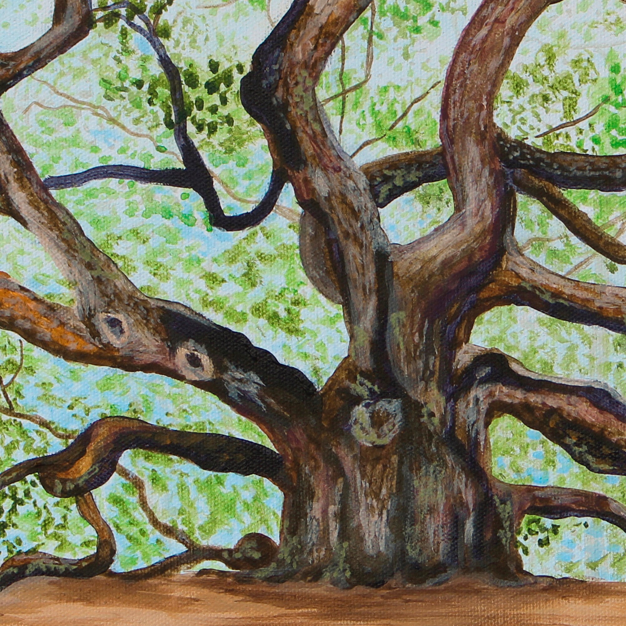 Angel Oak Original Art of Old Oak Tree Painting Live Oak Landscape ...