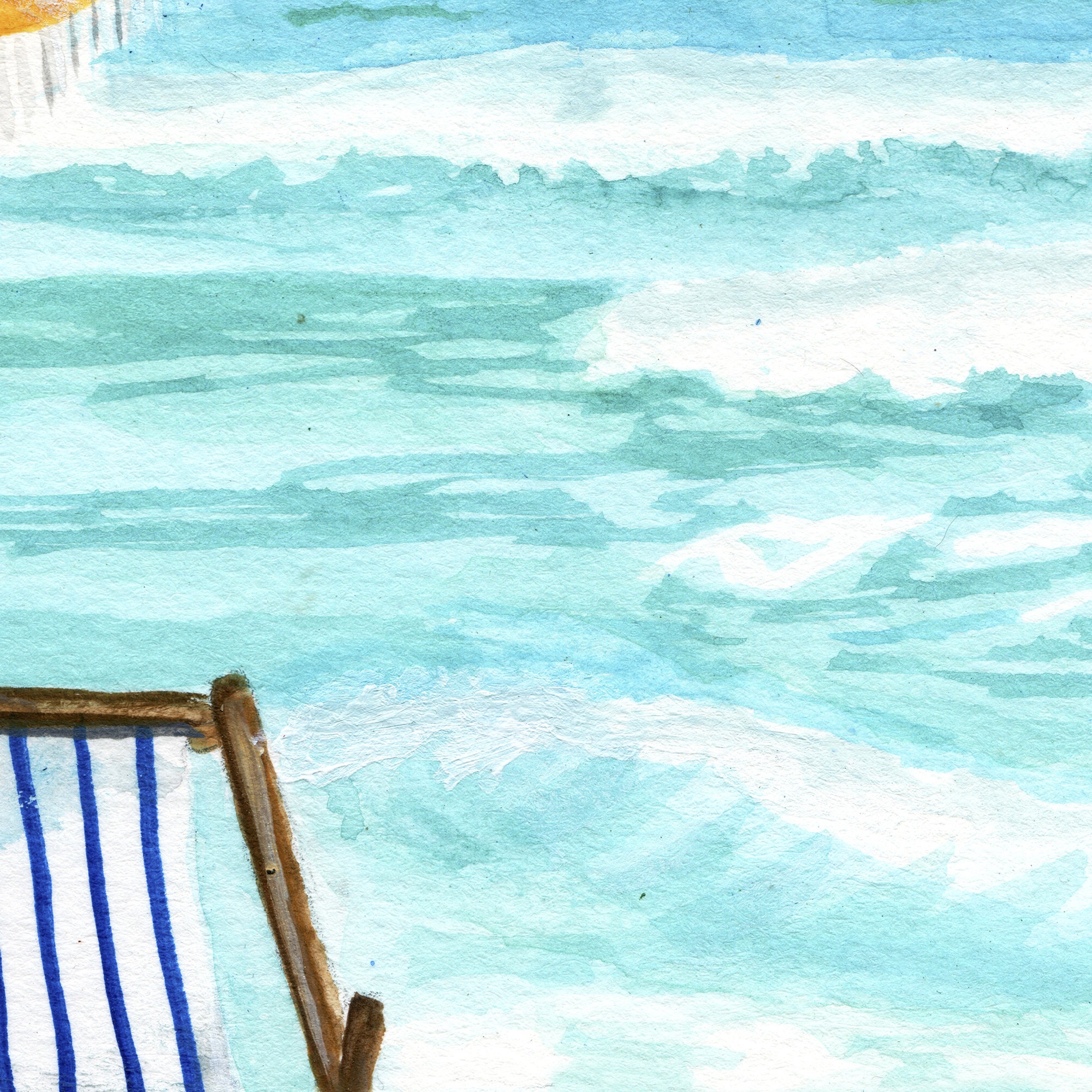 Beach Chairs Print: Original Fine Art, Coastal Seascape - Etsy