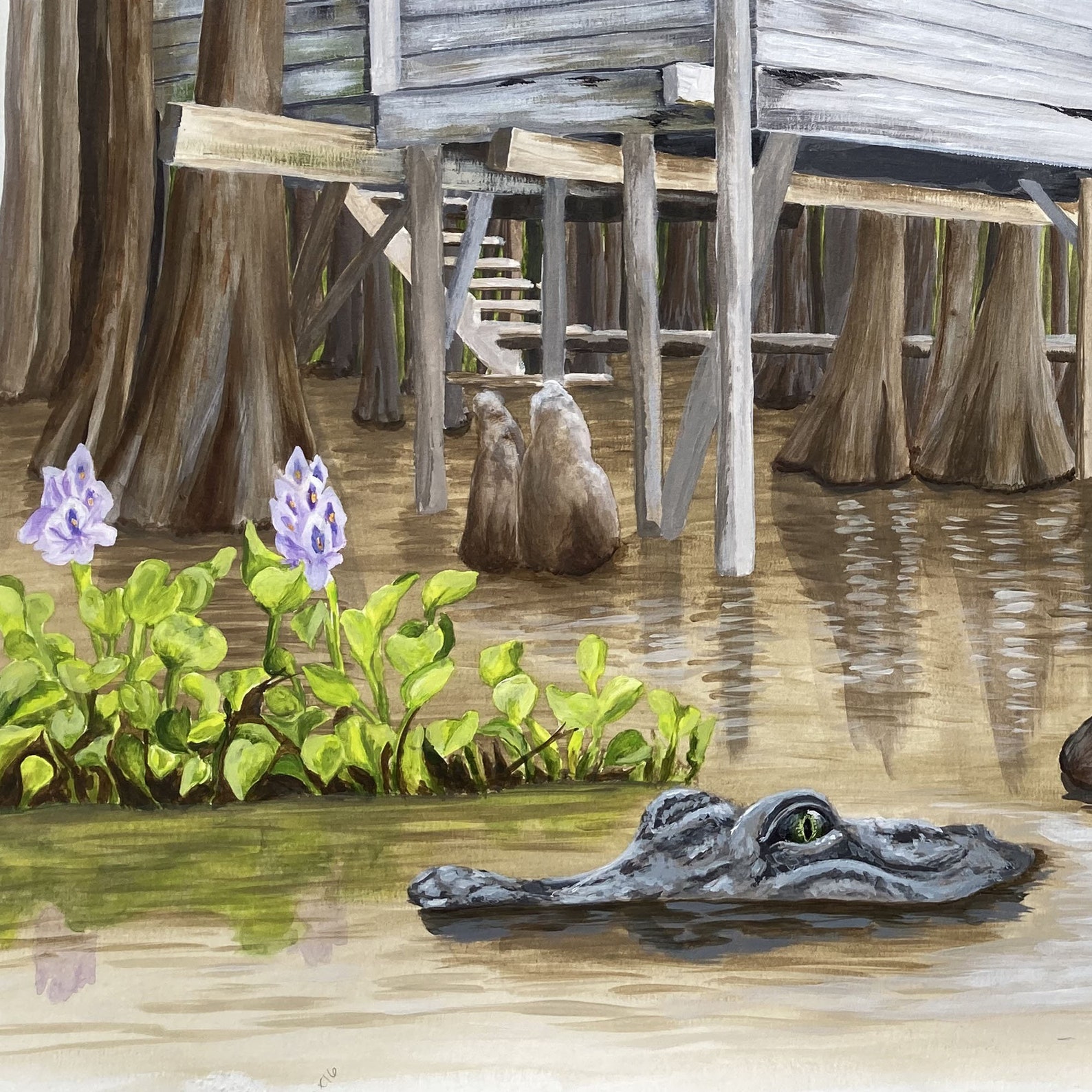 Original Painting of a Camp on Louisiana Bayou - Etsy