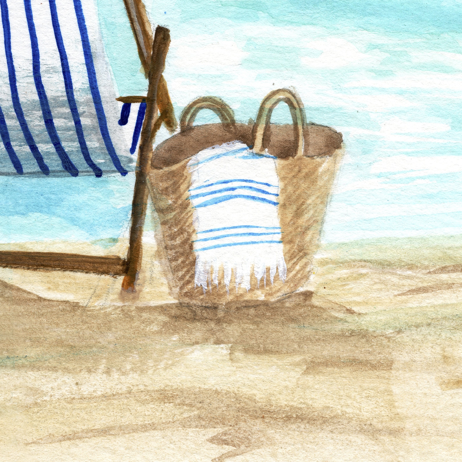Beach Chairs Print: Original Fine Art, Coastal Seascape - Etsy