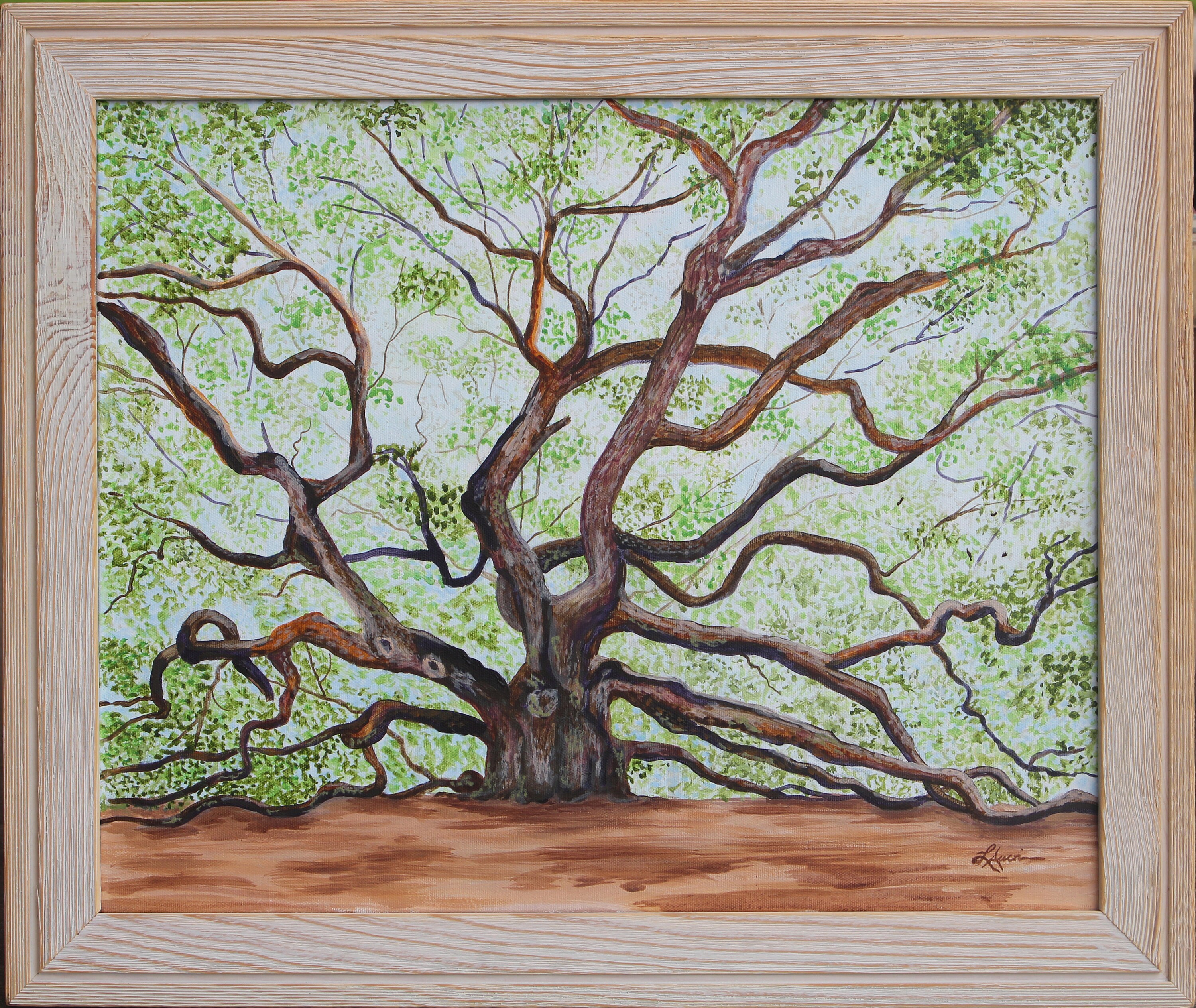 Angel Oak Original Art of Old Oak Tree Painting Live Oak Landscape ...