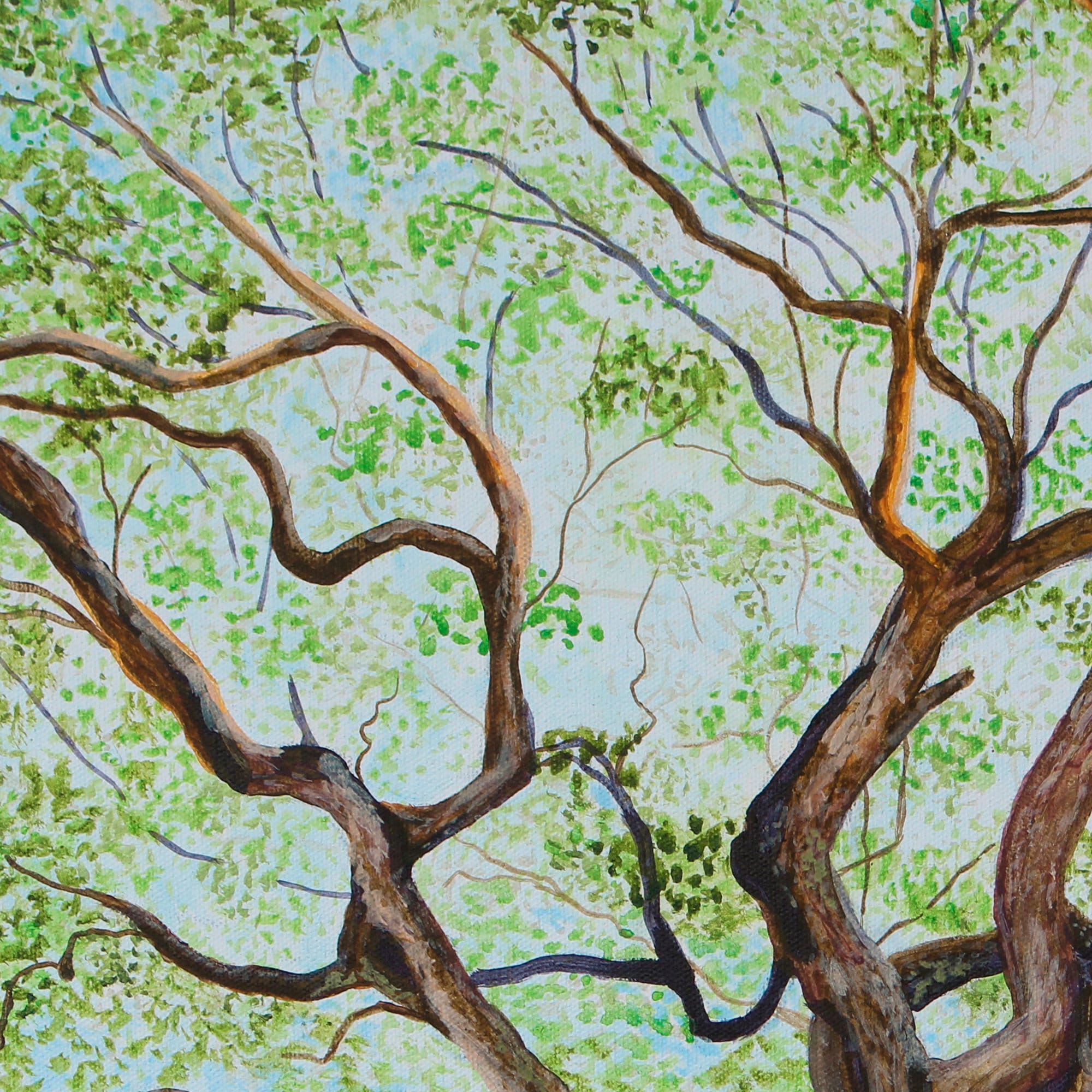 Angel Oak Original Art of Old Oak Tree Painting Live Oak Landscape ...
