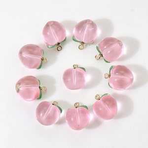 6pcs Resin Peach Charms Fruit Jewelry Charms 3D Peach Pendant DIY ...