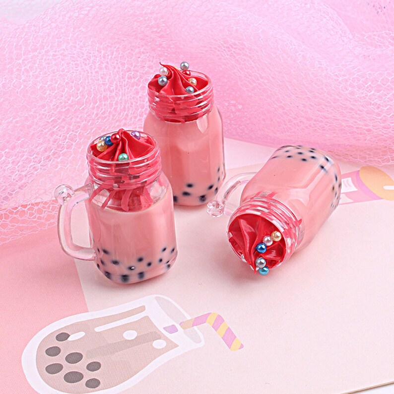 2pcs Boba Tea Charms Realistic Cream Cup Kawaii Resin Drink - Etsy