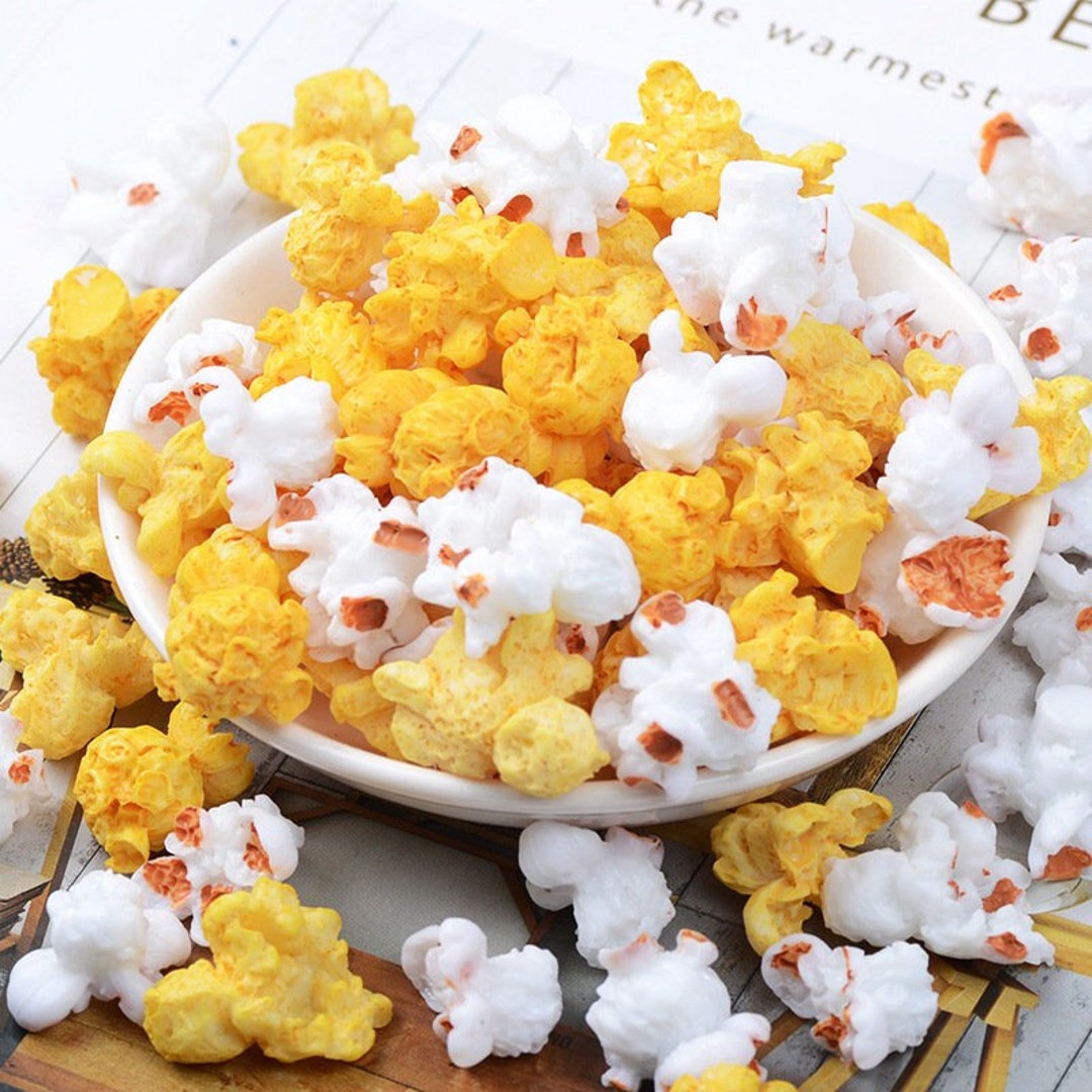 10pcs 3D Popcorn Ornament Fake Food Cabochons Beads Sweets ...