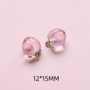 6pcs Resin Peach Charms Fruit Jewelry Charms 3D Peach Pendant DIY ...