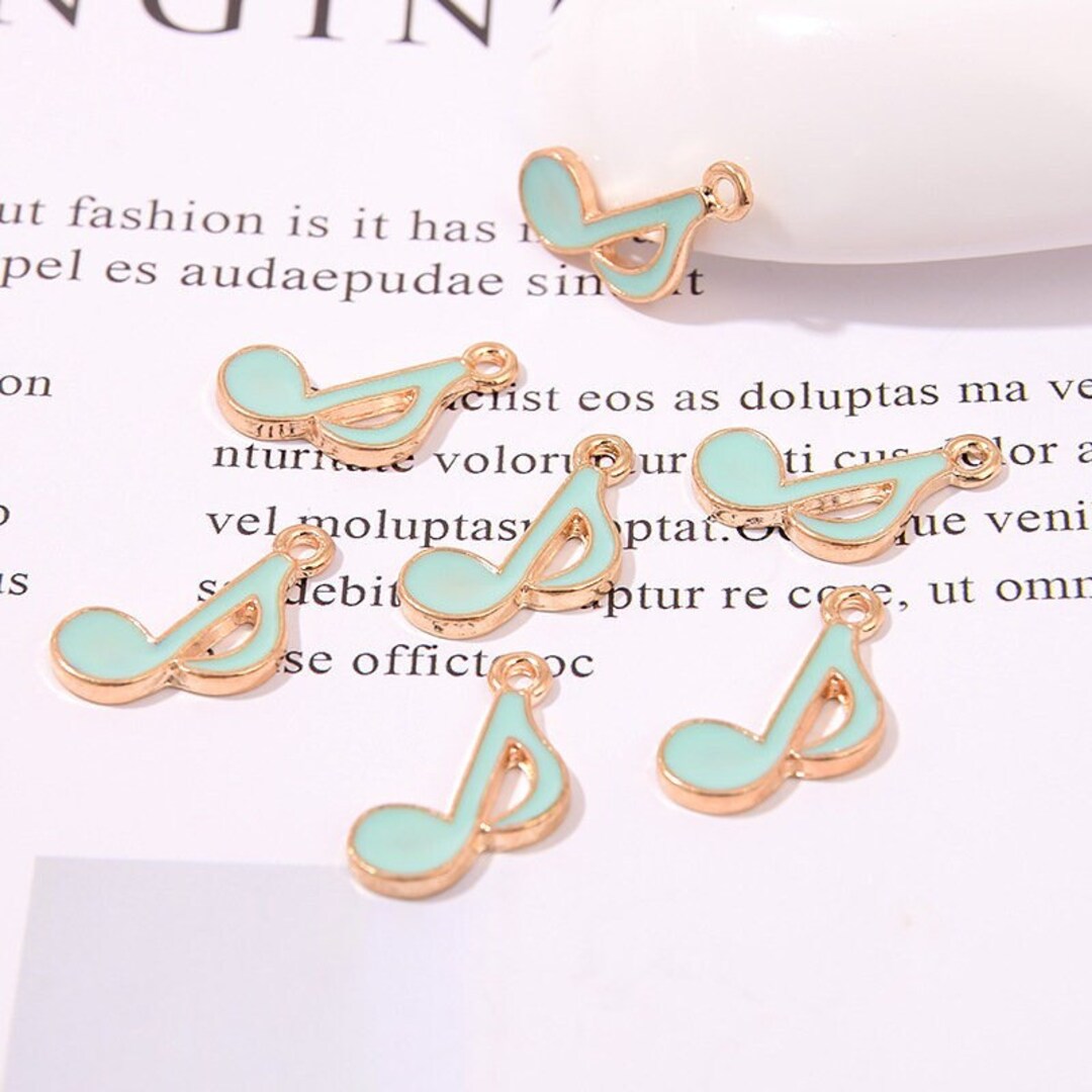 20pcs Enamel Music Note Charm Music Note Pendant Musical Theme Charms ...