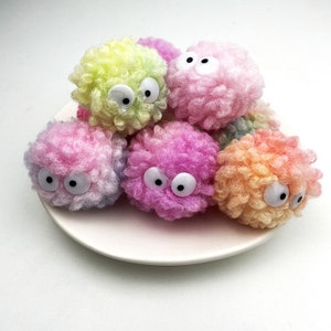4pcs Colorful Pompoms Monster Pom Critters Faux Wool Plush | Etsy