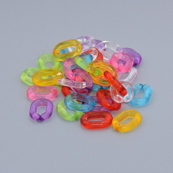 100pc 20x14mm Acrylic Chain Links Colorful Transparent Bulk - Etsy UK