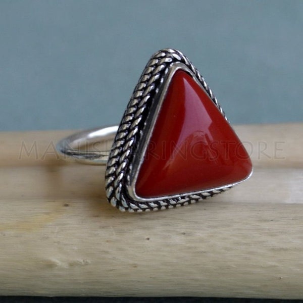 Triangle Gemstone Ring - Etsy