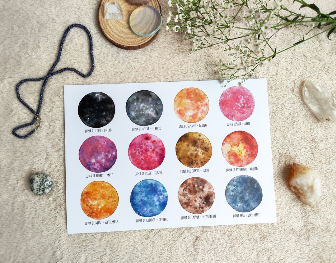 TWELVE MOONS Names in A4 and A5 - Etsy