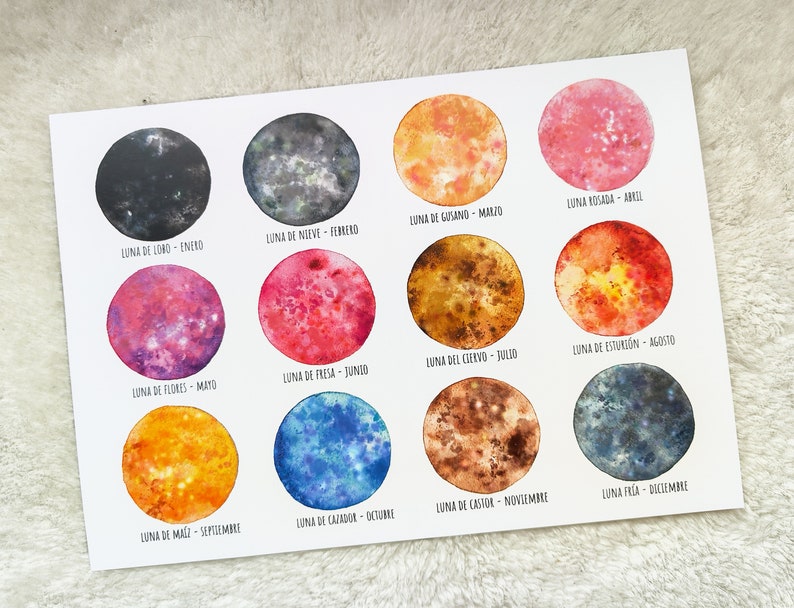TWELVE MOONS Names in A4 and A5 - Etsy