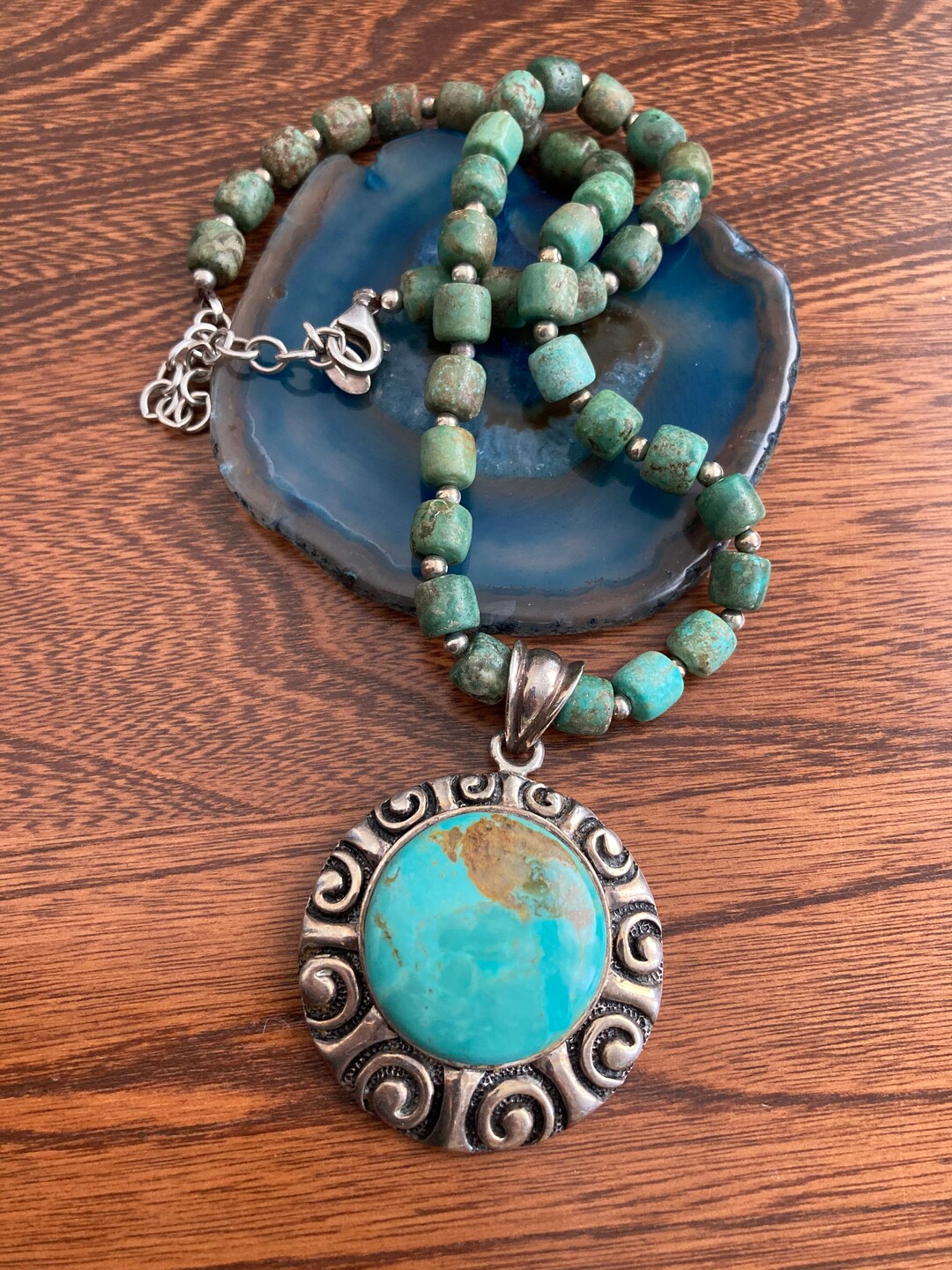 Barse Turquoise and 925 Sterling Silver Necklace Great Gift - Etsy