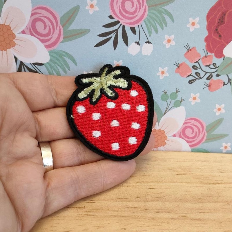 Strawberry Cloth Patches - Etsy UK