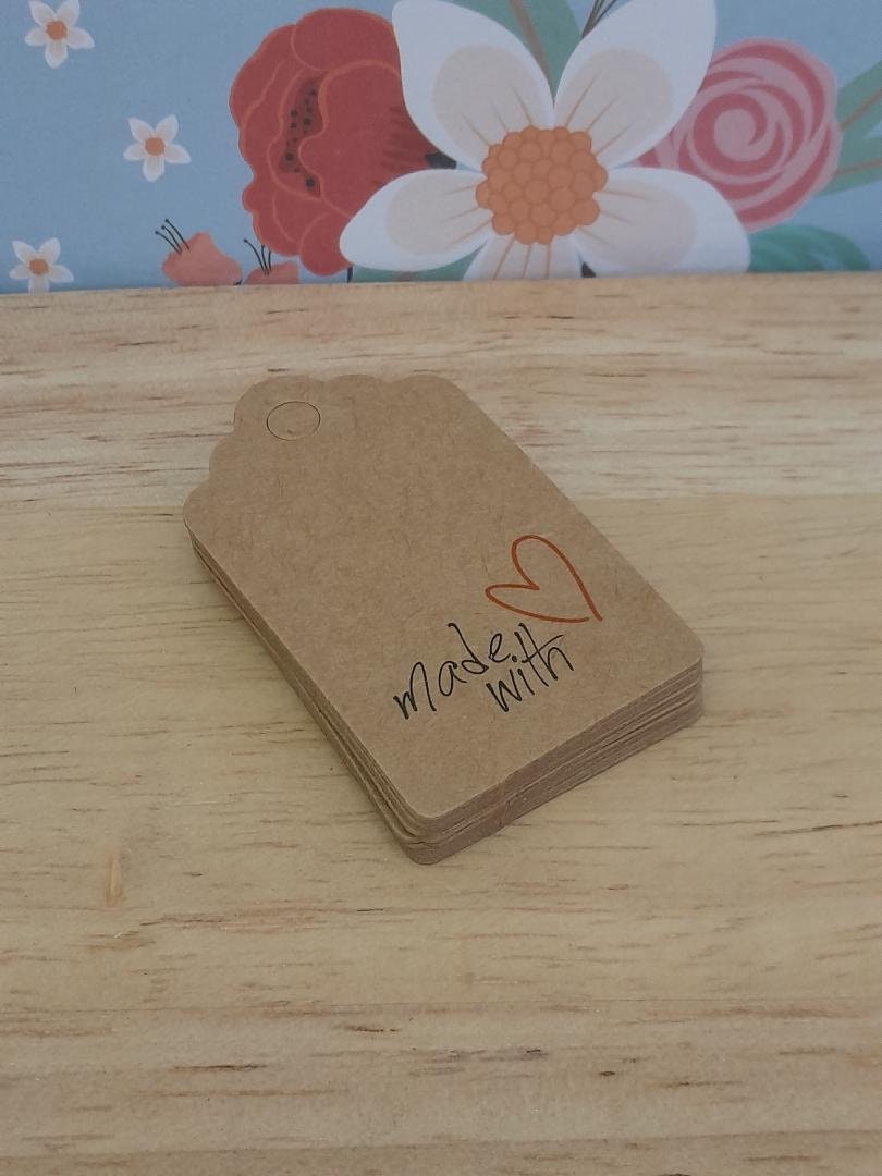 25x Hand Made With Love Price Tag Cards Jewellery Display - Etsy