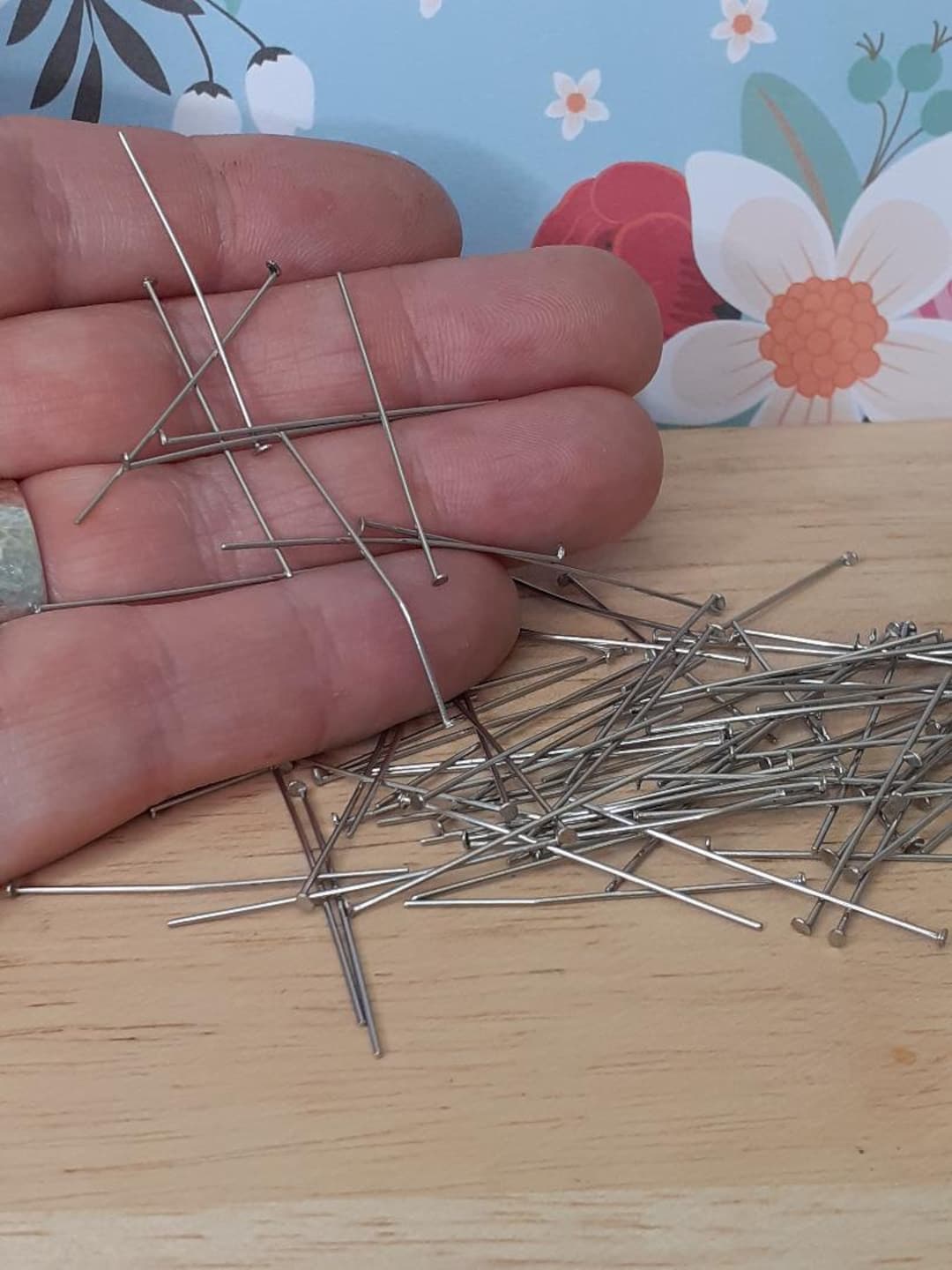 100x 304 Stainless Steel Flat Head Pins for Jewellery, 40mm Flat Head ...