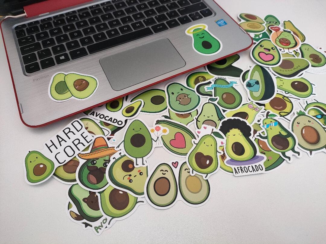 50xpcs Avocado Theme Stickers for Laptops, Tumblers, Luggage ...