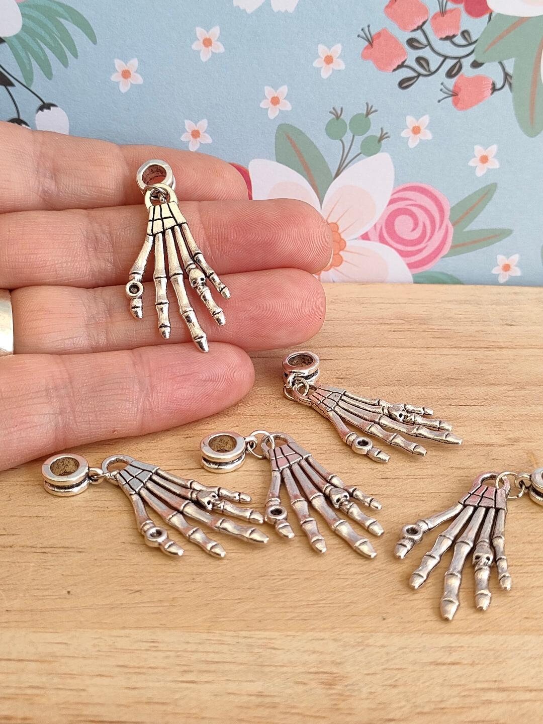 Skeleton Hands European Dangle Charm, Alloy Charms for Jewellery Making ...