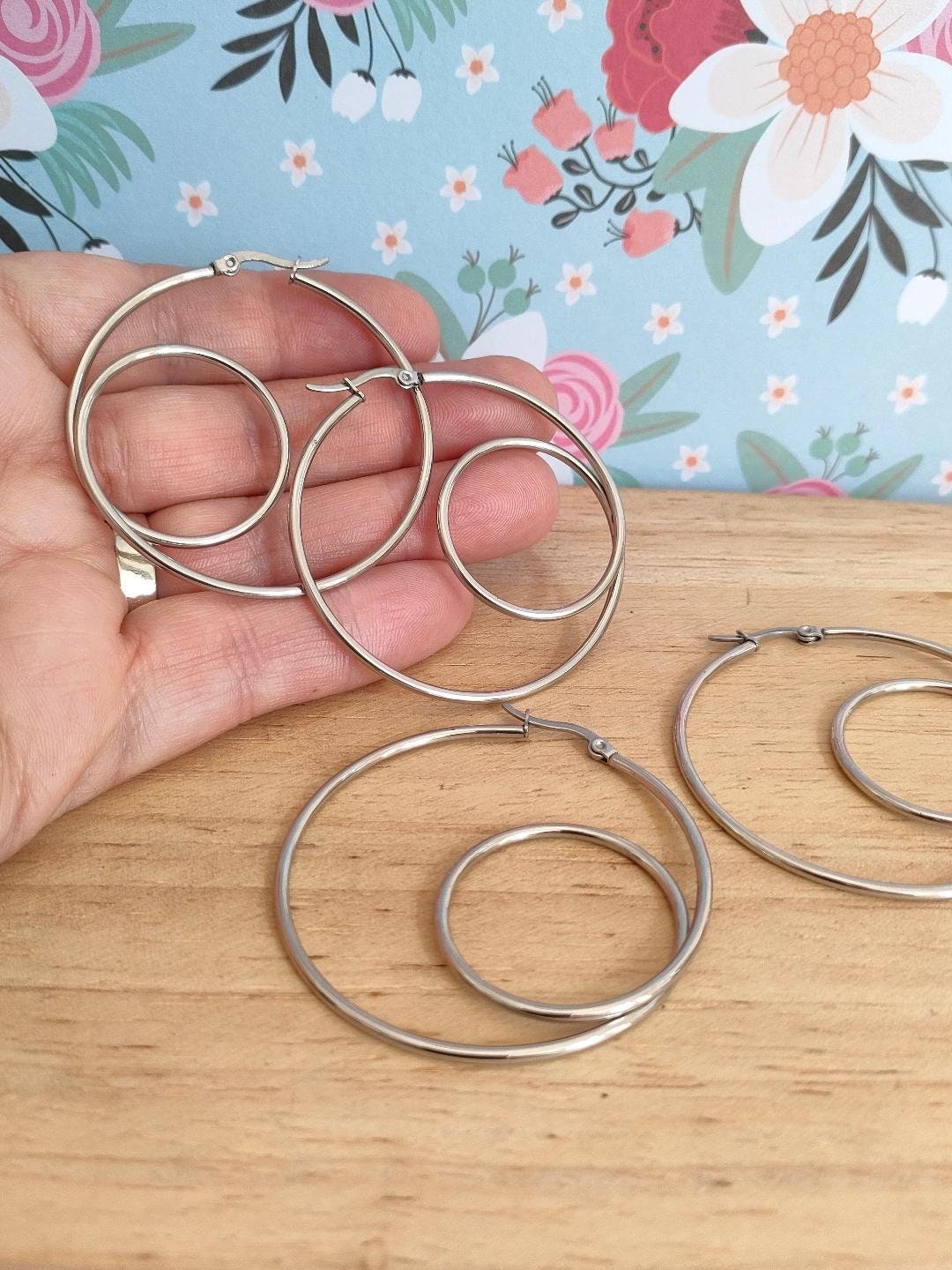 Oversized Stainless Steel Hoops, Hoop Findings for DIY Jewellery ...
