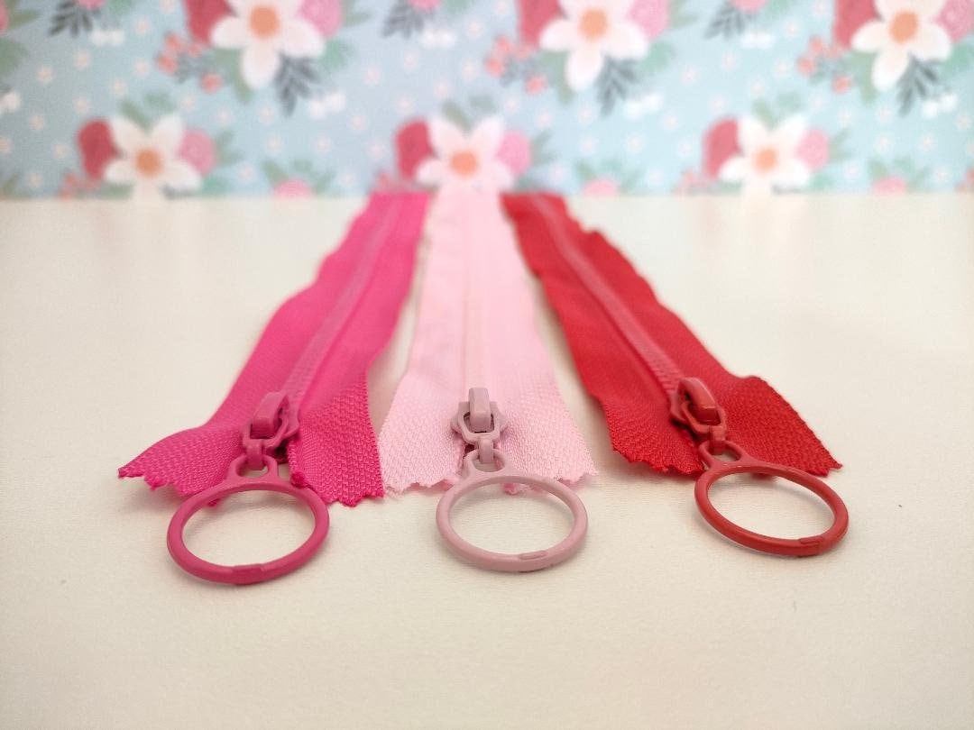 Chunky 26cm Zip With Loop End, Zip-fastener Components, Neon Pink, Baby ...