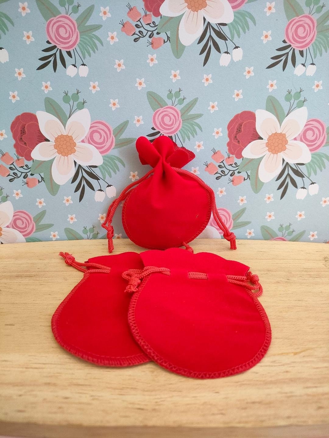 3x Red Velvet Pouches for Small Gifts Velvet Jewellery Bags - Etsy UK