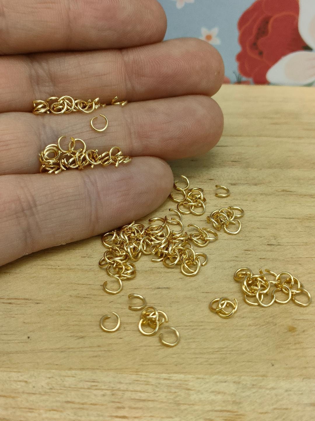 100x Jump Rings, 304 Stainless Steel Tiny Jump Rings, Open Jump Ring, 18K Gold Plated, 21 Gauge ...