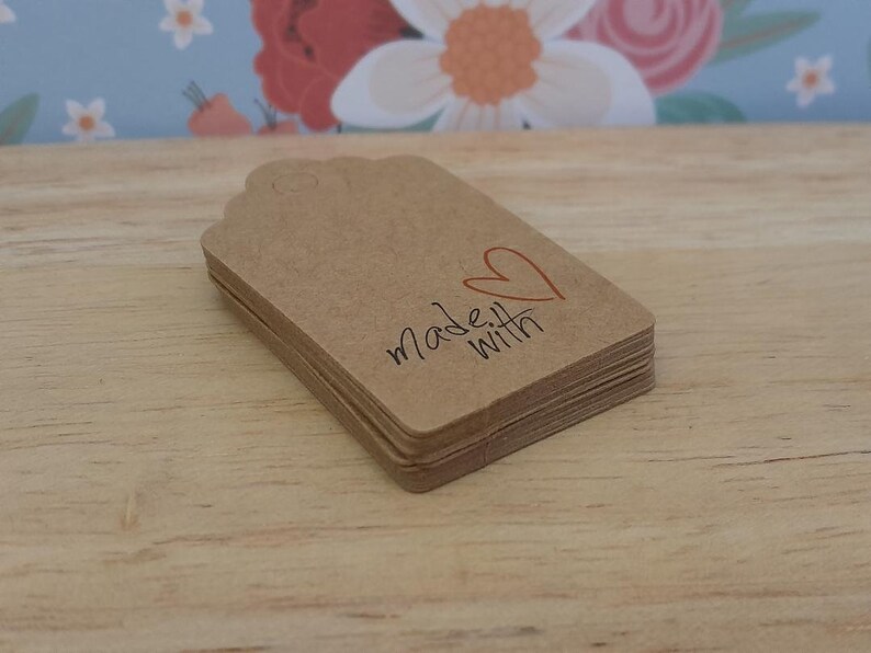 25x Hand Made With Love Price Tag Cards Jewellery Display - Etsy UK