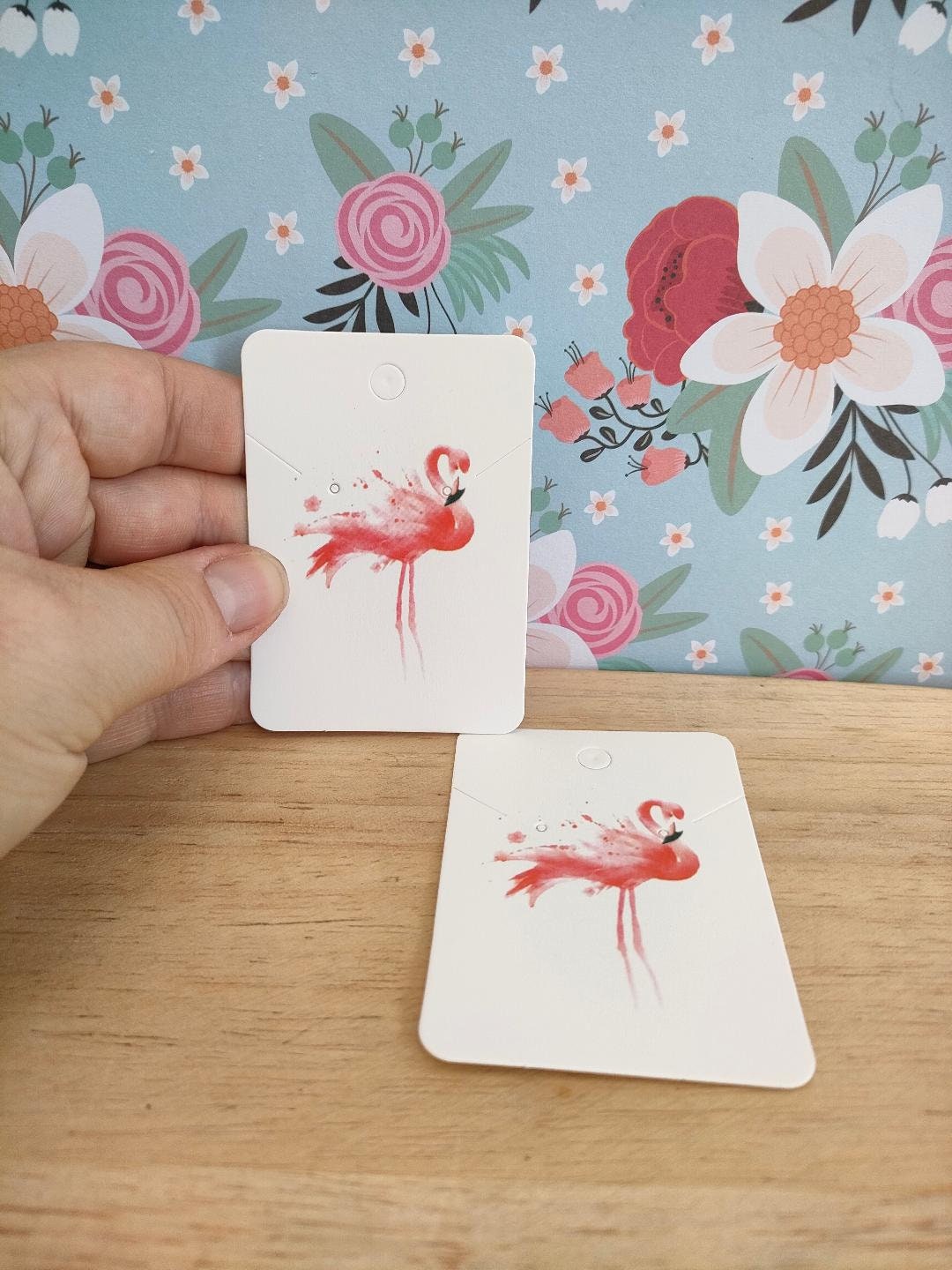 25x Pink Flamingo Display Card, Jewellery Display Card, Earring Display ...