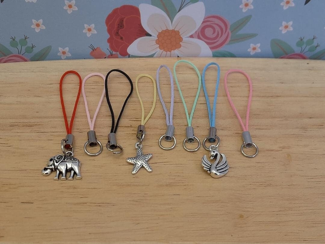 10x Mobile Phone Strap, Phone Charm Strap, Phone Straps, Brass Ends ...