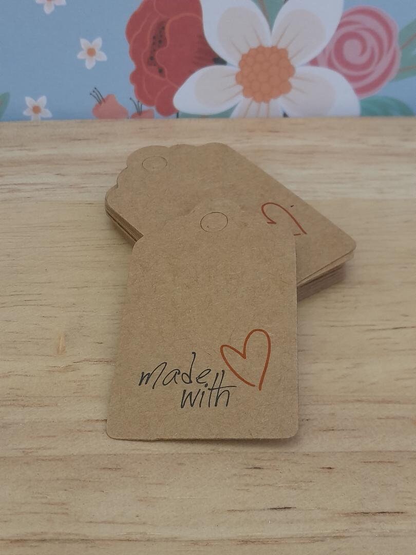 25x Hand Made With Love Price Tag Cards Jewellery Display - Etsy