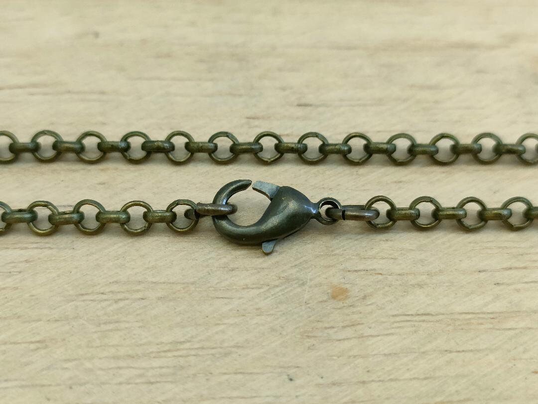 Antique Bronze Link Rolo Chain DIY Necklace Making Iron - Etsy