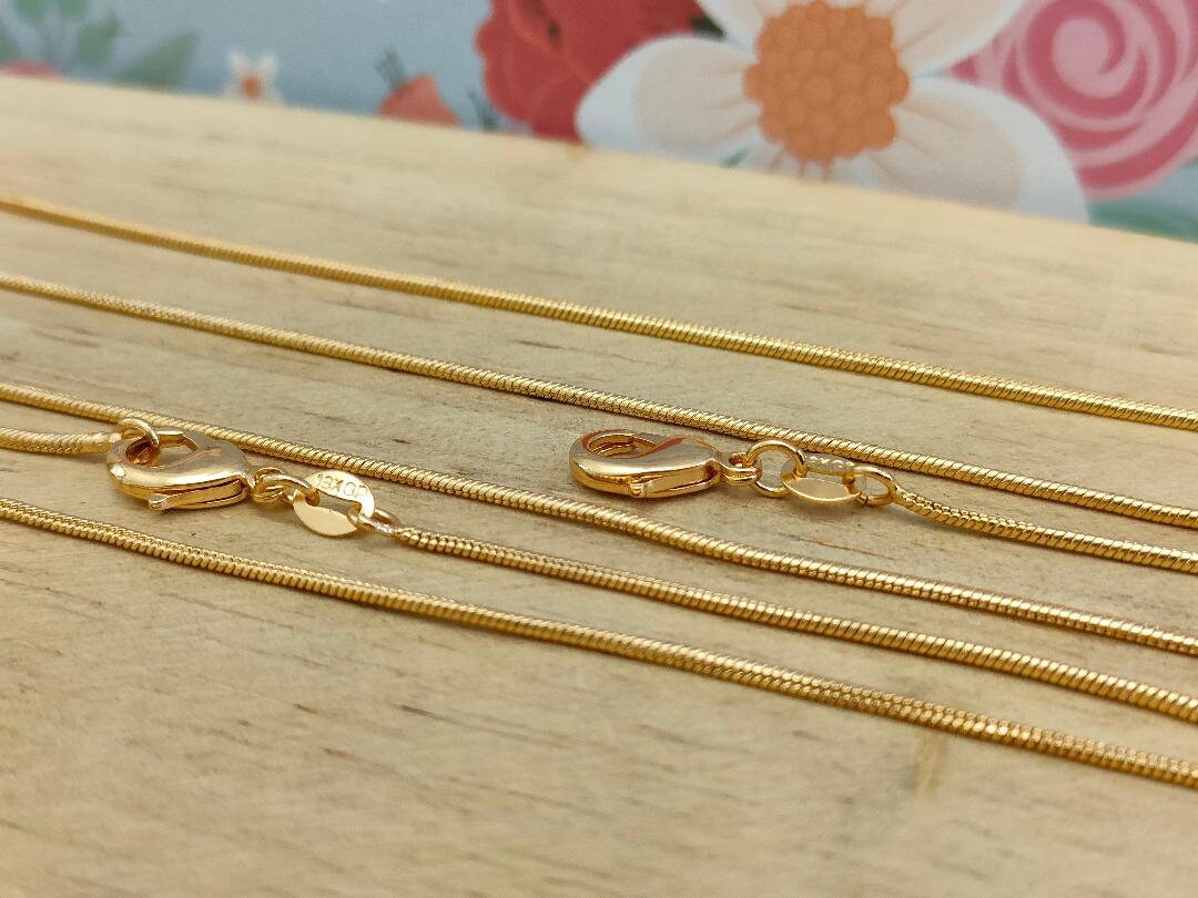 18KGP Rose Gold Snake Chain With Lobster Claw Fastening, (18 Inches ...