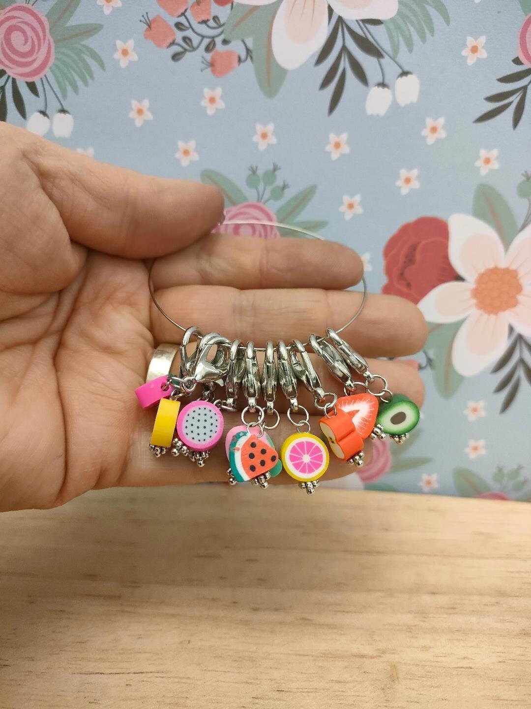 10x Pcs Fruit Themed Stitch Markers, Polymer Fruit Crochet Stitch ...