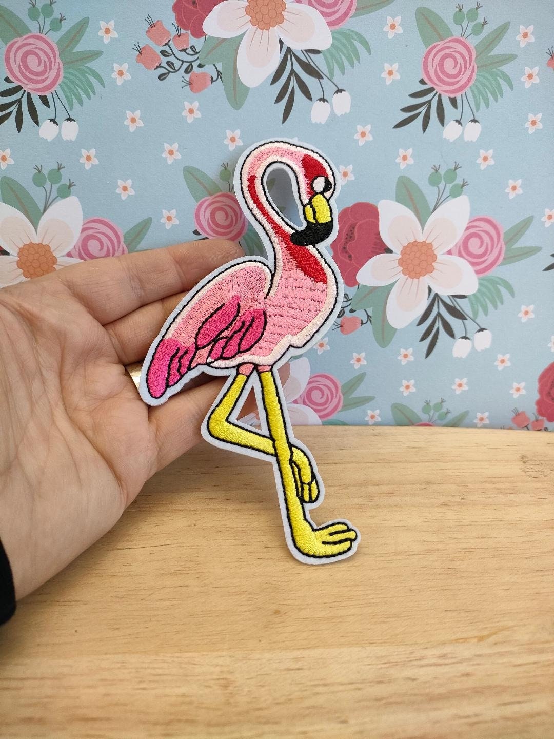 Clothing Patches, Pink Flamingo Embroidery Patch, Sew on Costume ...