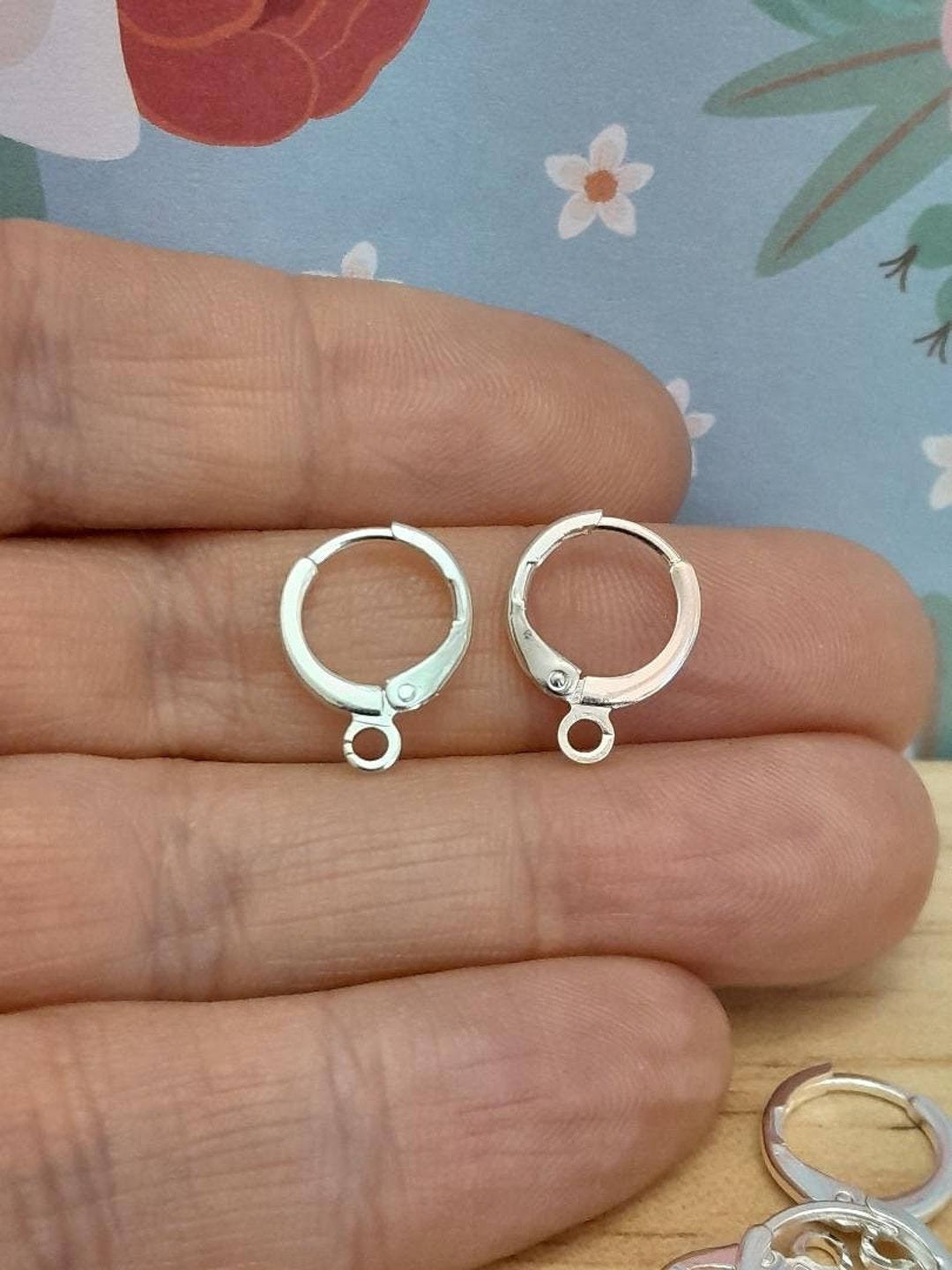 Leverback Earring Findings With Loop, Leverback Earrings, Dainty Hoop ...