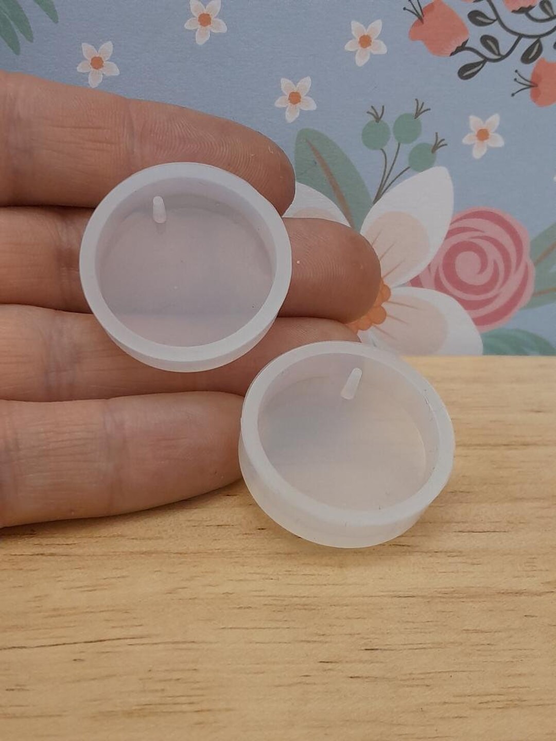 2x Circle Silicone Molds, Flat Round Shape DIY Pendant Silicone Molds ...