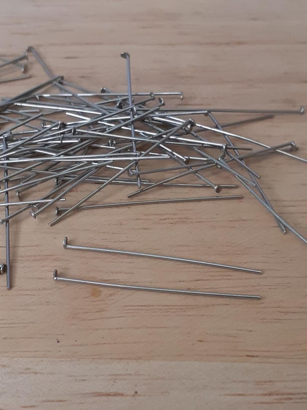 100x 304 Stainless Steel Flat Head Pins for Jewellery, 30mm Flat Head ...