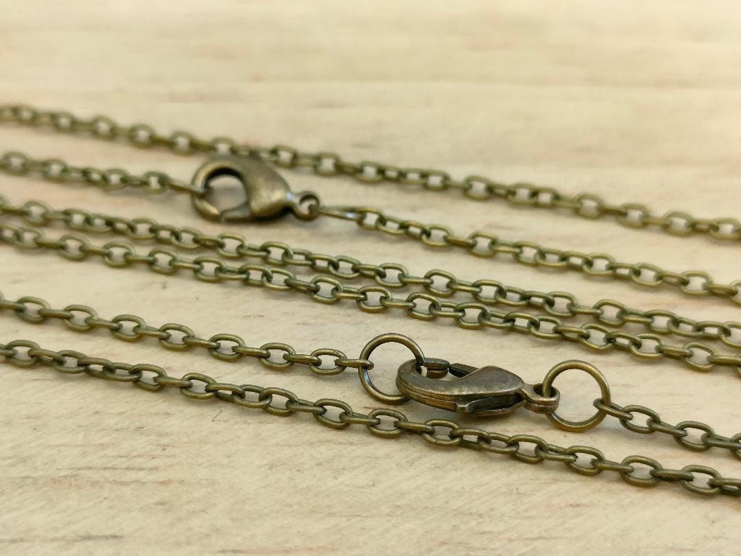 Antique Bronze Link Rolo Chain, DIY Necklace Making, Iron Cross Thin ...
