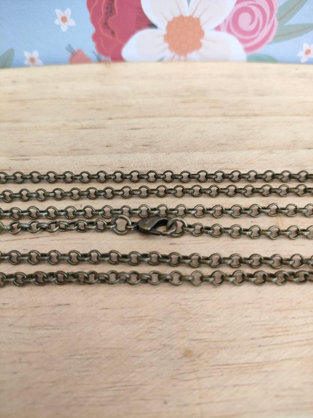 Antique Bronze Link Rolo Chain DIY Necklace Making Iron - Etsy