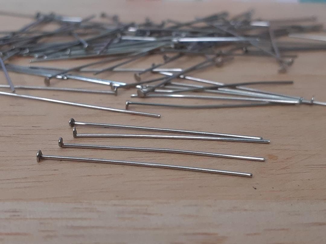 100x 304 Stainless Steel Flat Head Pins for Jewellery 50mm | Etsy