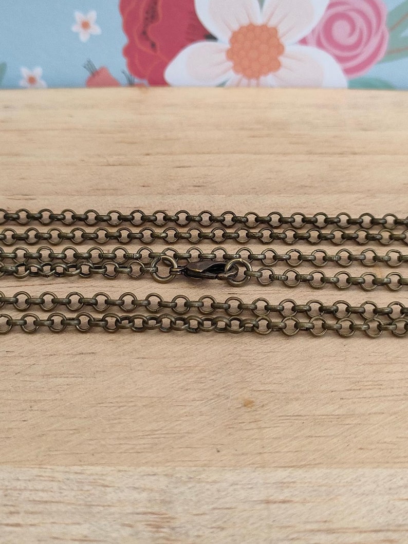 Antique Bronze Link Rolo Chain DIY Necklace Making Iron - Etsy