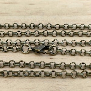 Antique Bronze Link Rolo Chain, DIY Necklace Making, Iron Cross Chunky ...