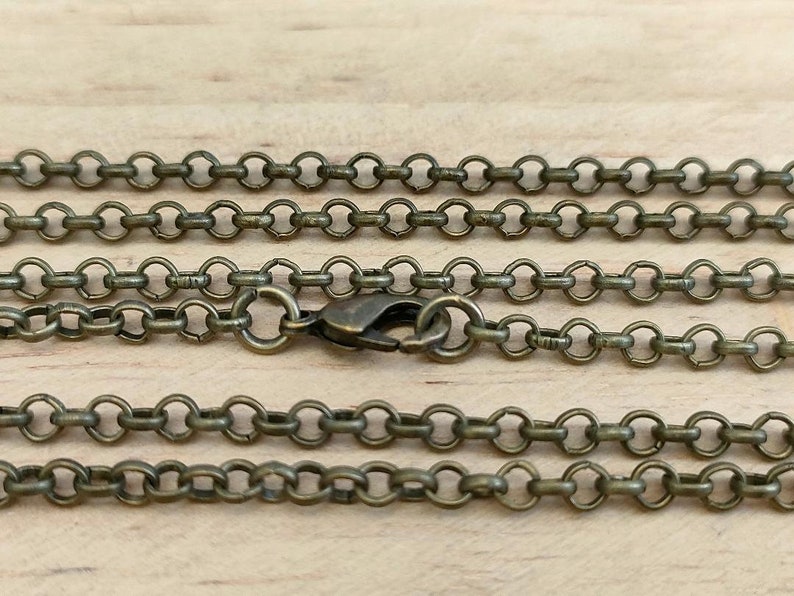 Antique Bronze Link Rolo Chain DIY Necklace Making Iron - Etsy