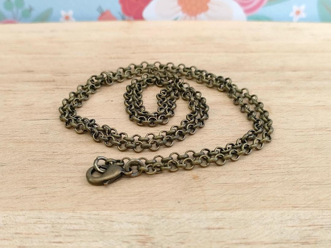 Antique Bronze Link Rolo Chain, DIY Necklace Making, Iron Cross Chunky ...
