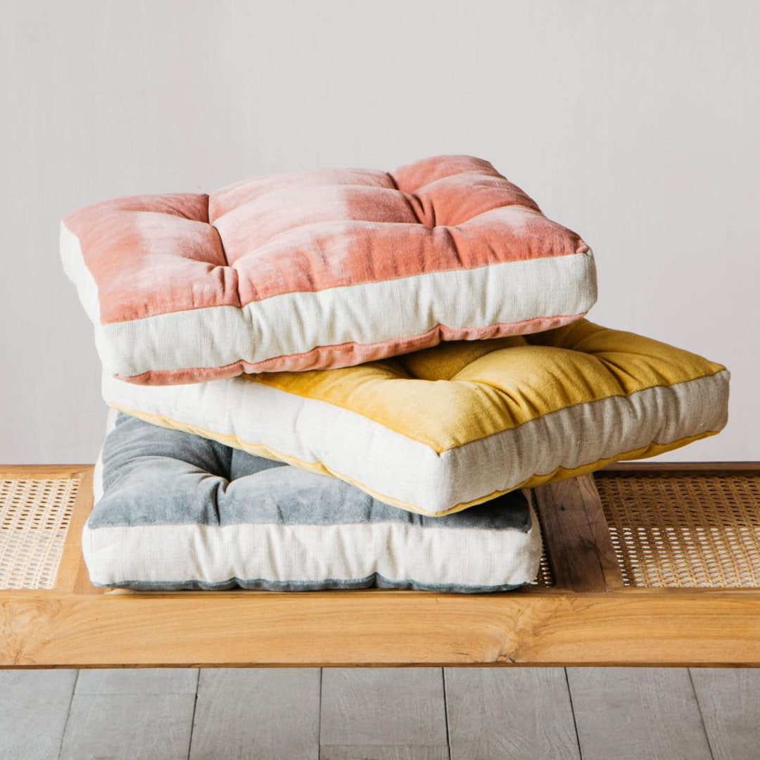 Velvet Linen Dining Chair Bench Cushion Custom Chair Cushion - Etsy